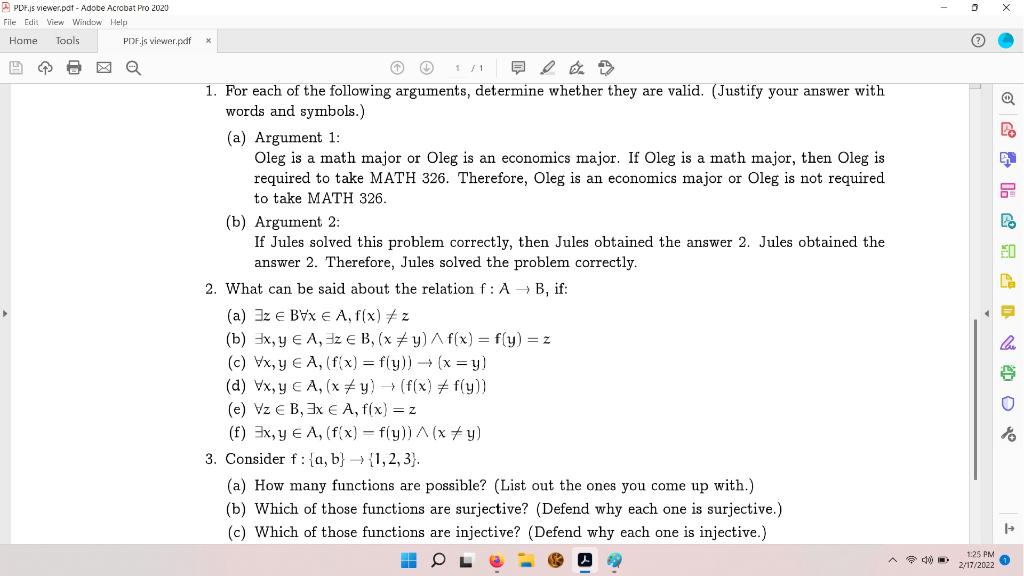 Solved PDF.js viewer.pat - Adobe Acrobat Pro 2020 File Edit | Chegg.com