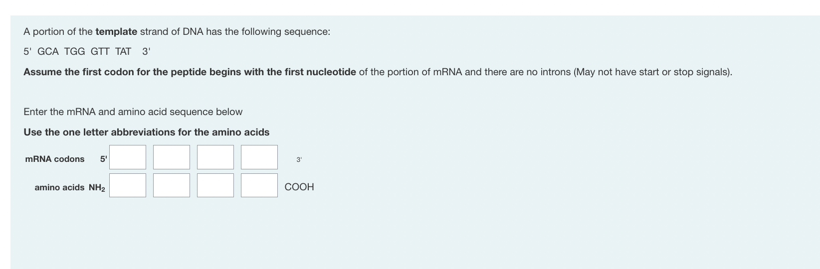 Solved A portion of the template strand of DNA has the | Chegg.com