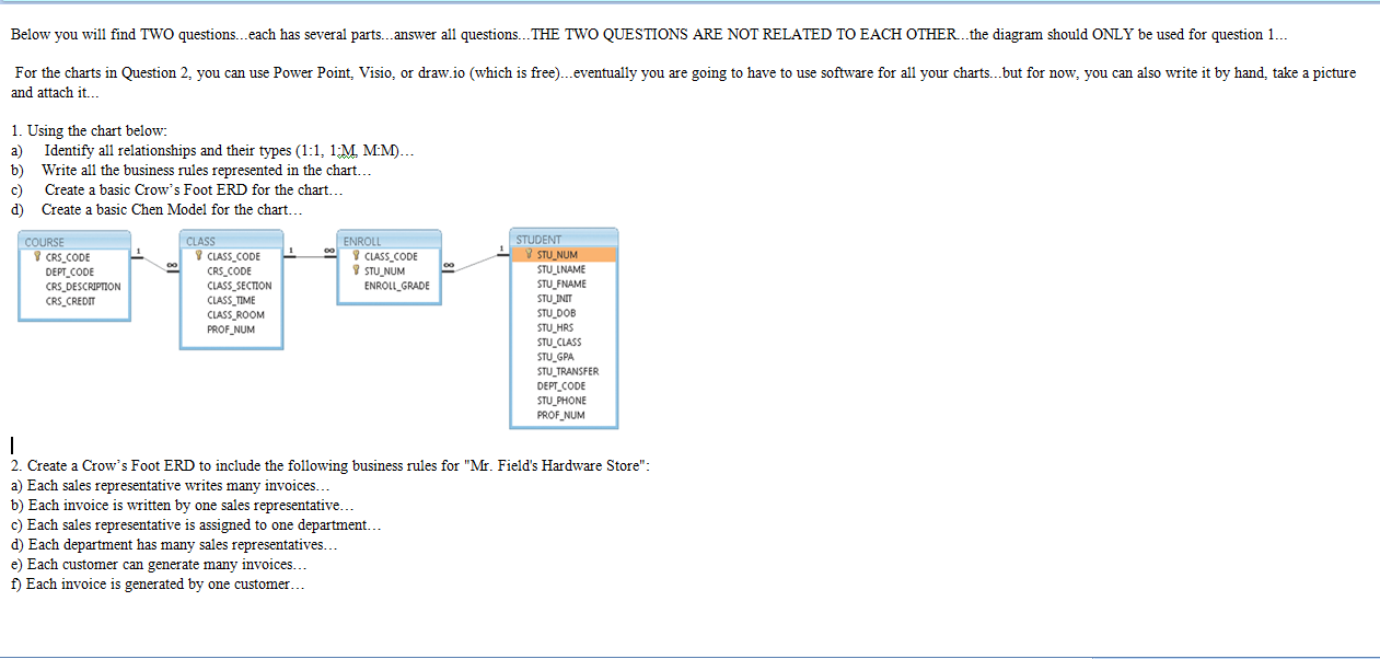 Solved Below you will find TWO questions...each has several | Chegg.com