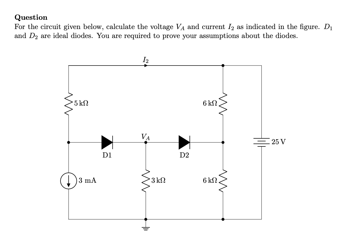 Solved QuestionFor the circuit given below, calculate the | Chegg.com