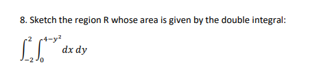 Solved 8. Sketch the region R whose area is given by the | Chegg.com