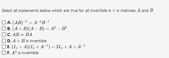 Solved Select all statements below which are true for all | Chegg.com