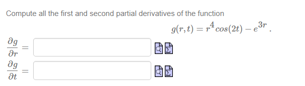 Solved Compute all the first and second partial derivatives | Chegg.com