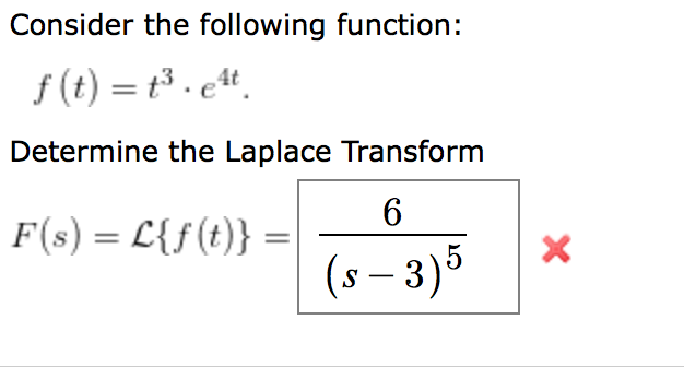 Solved Consider the following function: f (t) = t3 . e4t | Chegg.com