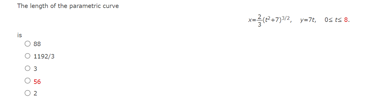 Solved The length of the parametric | Chegg.com