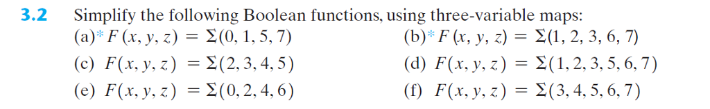 Solved 32 Simplify The Following Boolean Functions Using