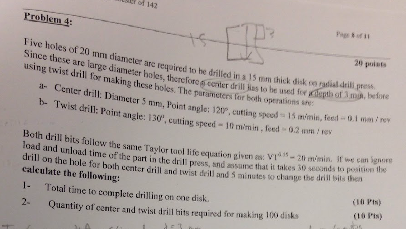 Solved of 142 Problem 4: Five holes of 20 mm diameter are | Chegg.com