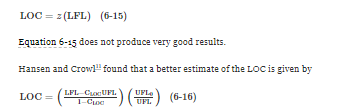 LOC = 2 (LFL) (6-15) Equation 6-15 does not produce | Chegg.com