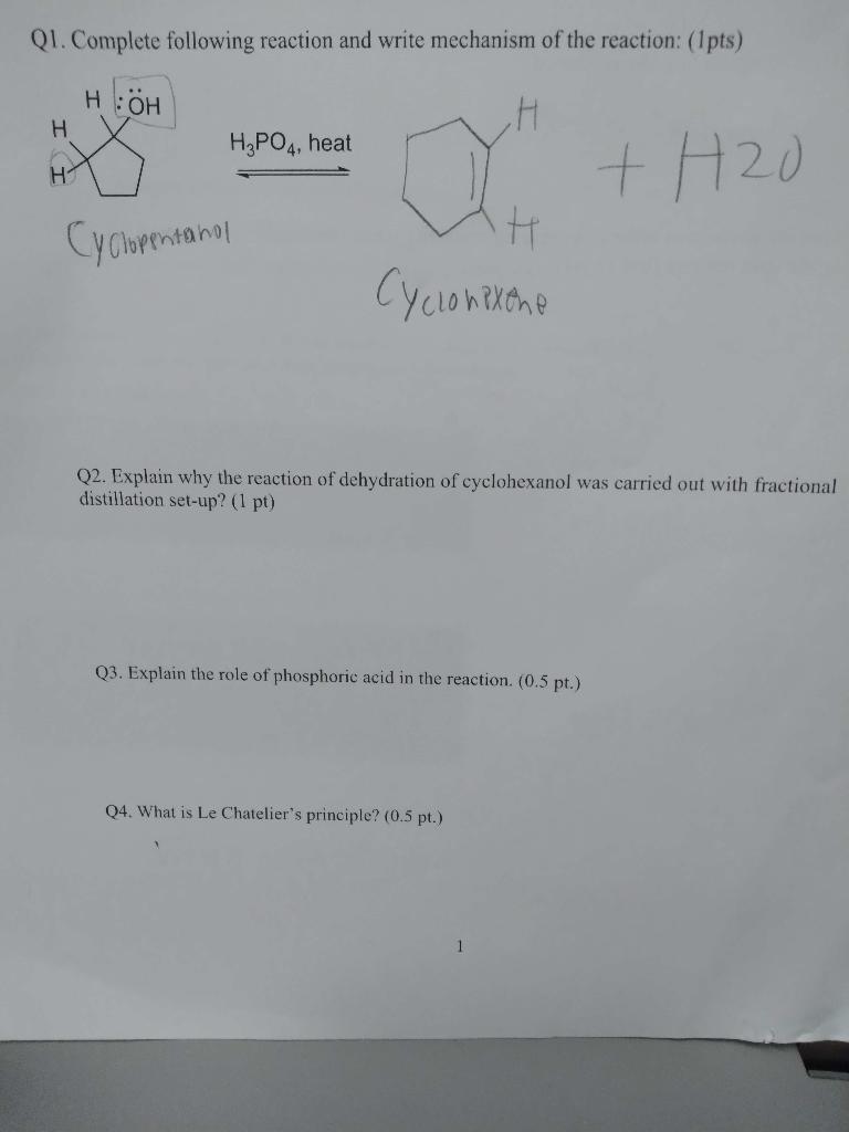 Solved Q1. Complete following reaction and write mechanism | Chegg.com Solved Q1. Complete following reaction and write mechanism | Chegg.com