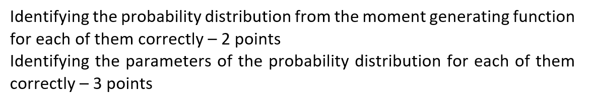 Solved 4. For the given moment generating functions, | Chegg.com