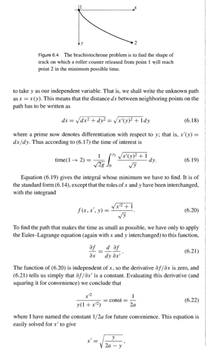 Solved EXAMPLE 6.2 The Brachistochrone A famous problem in | Chegg.com