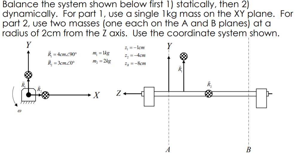 Solved Balance the system shown below first 1) statically, | Chegg.com
