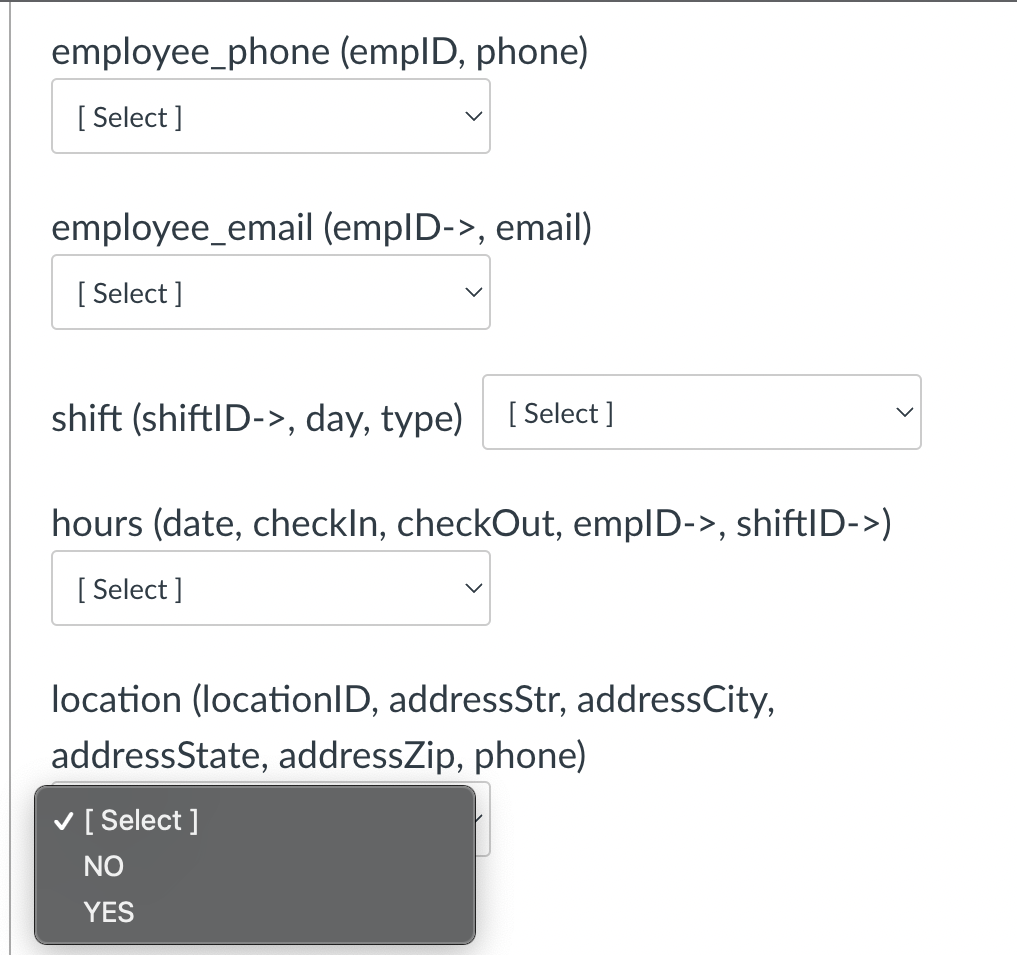 Solved - Foreign keys are denoted with a trailing arrow. | Chegg.com