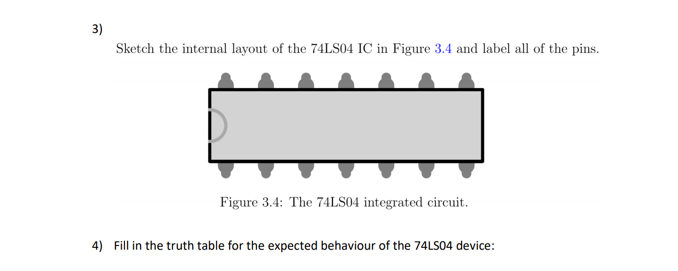 Solved 3) Sketch the internal layout of the 74LS04 IC in | Chegg.com