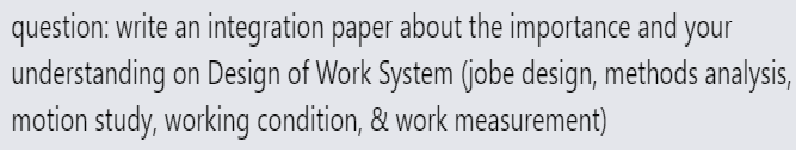 Solved question: write an integration paper about the | Chegg.com
