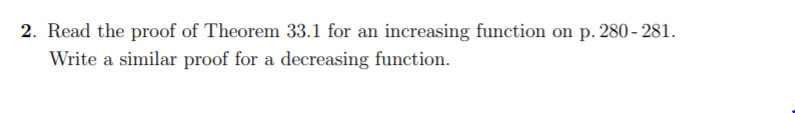 Solved 2. Read the proof of Theorem 33.1 for an increasing | Chegg.com