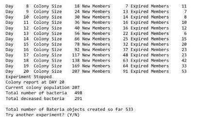 Solved Lab 8's Task - Simulation of a Colony of Bacteria | Chegg.com