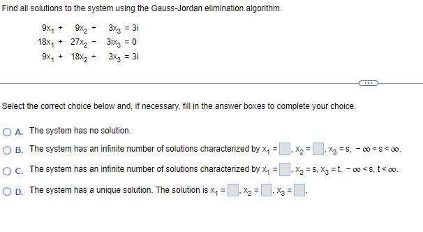 Solved Find all solutions to the system using the | Chegg.com