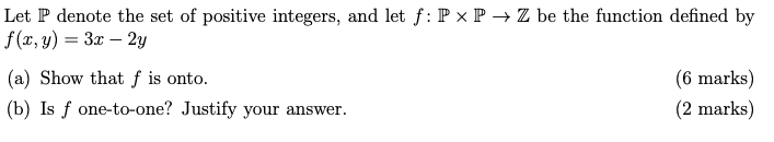Solved Let P denote the set of positive integers, and let | Chegg.com