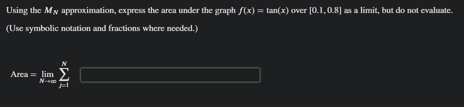 Solved Using the Mn approximation, express the area under | Chegg.com