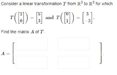 Solved Consider a linear transformation T from R2 to R2 for | Chegg.com
