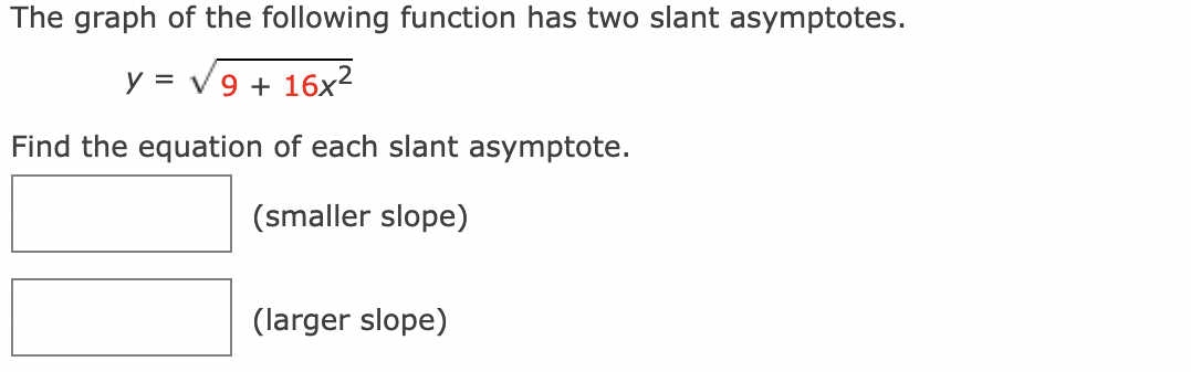 Solved The graph of the following function has two slant | Chegg.com