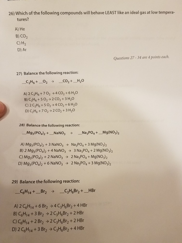 Solved 21) Rank the following gases in order of decreasing | Chegg.com