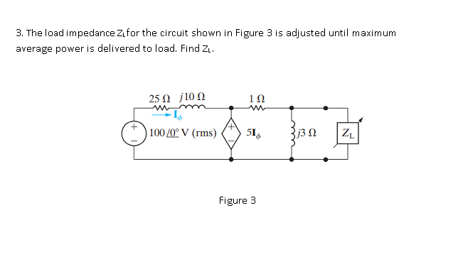 Solved 3. The load impedance Z for the circuit shown in | Chegg.com