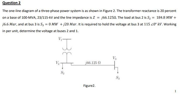 Solved The one-line diagram of a three-phase power system is | Chegg.com