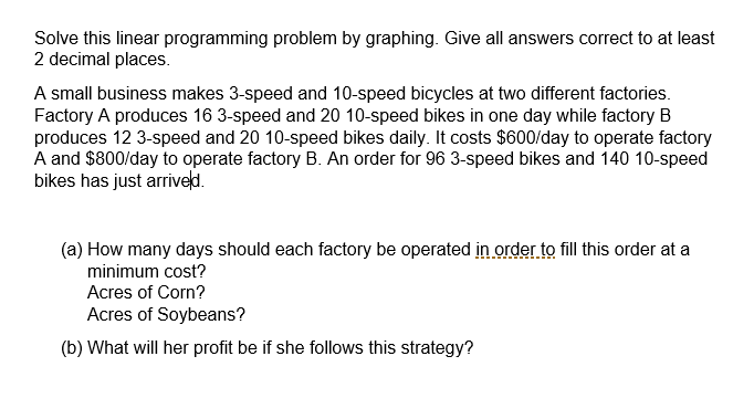 Solved Solve this linear programming problem by graphing. | Chegg.com