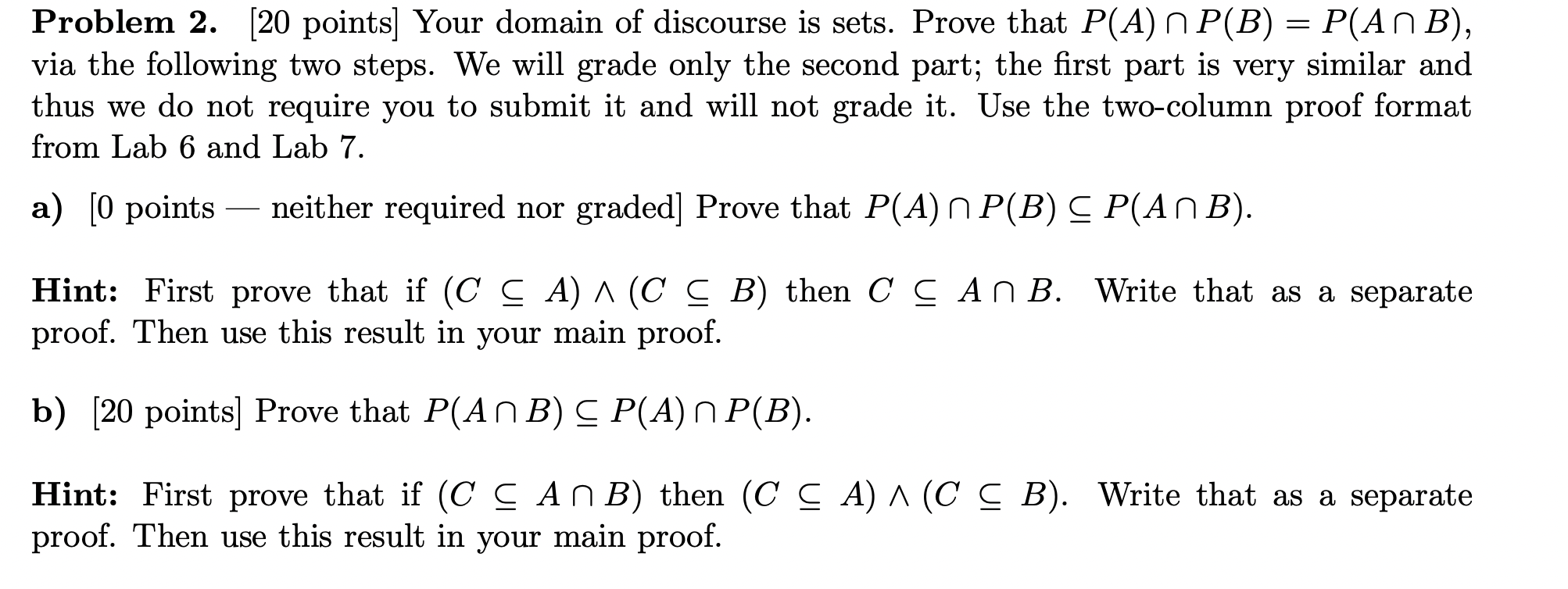 Solved = Problem 2. [20 points] Your domain of discourse is | Chegg.com