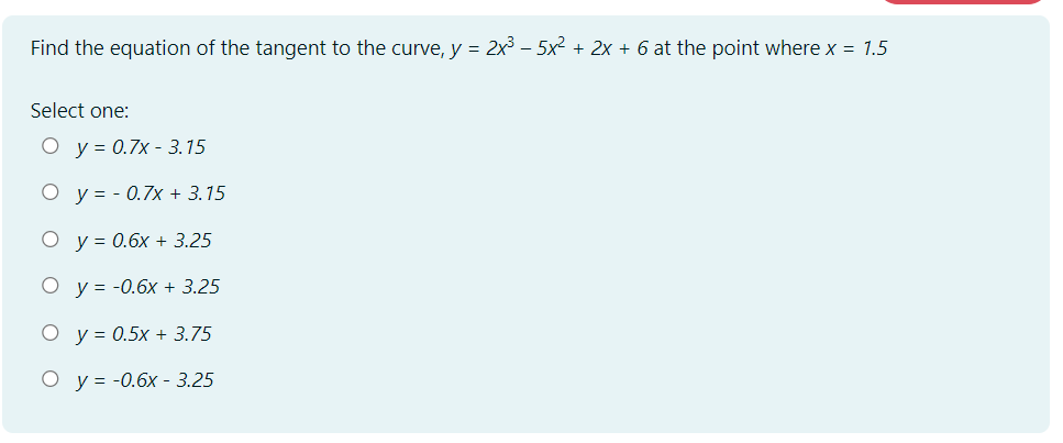 Solved Find the equation of the tangent to the curve, | Chegg.com