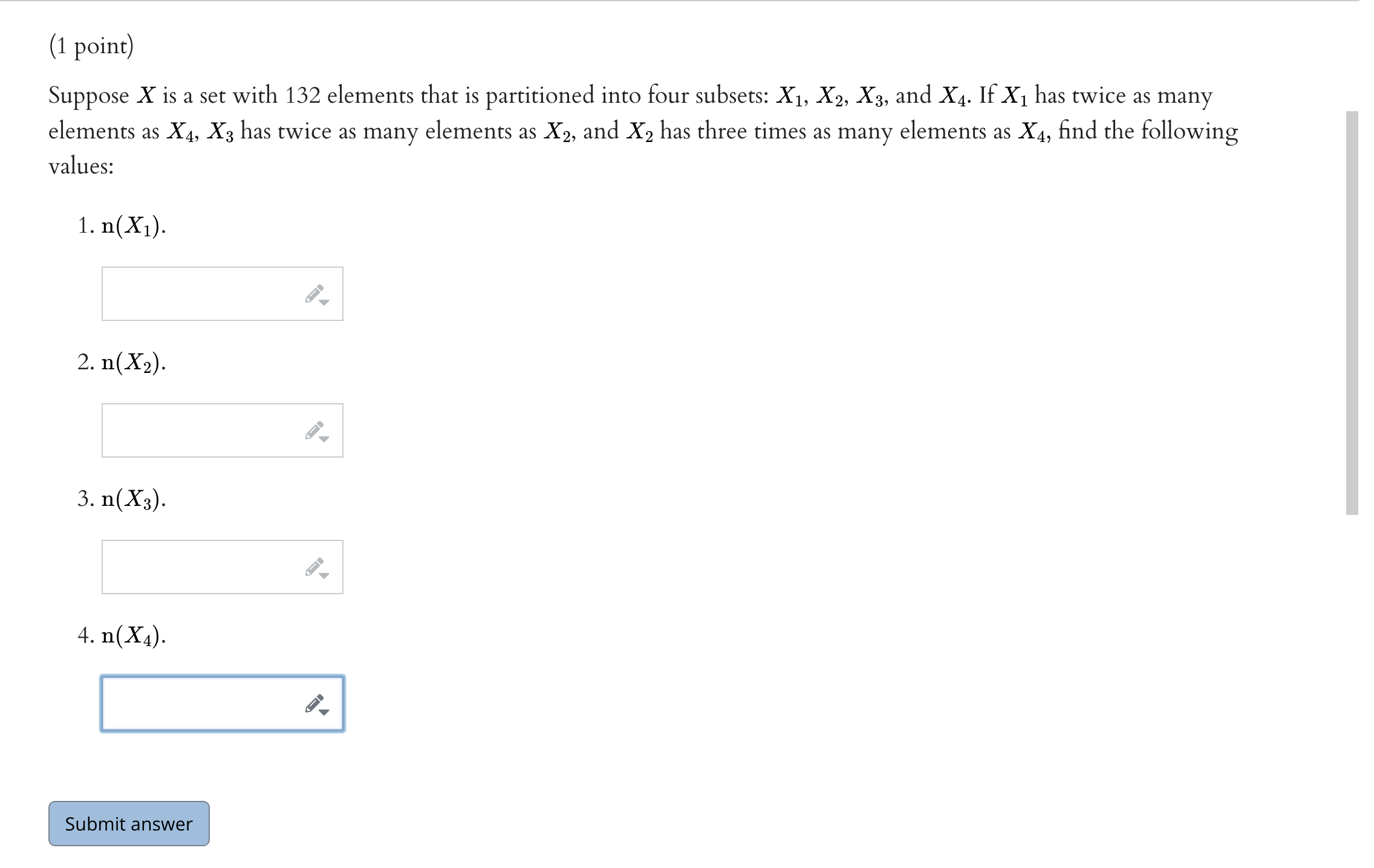 Solved Suppose X is a set with 132 elements that is | Chegg.com