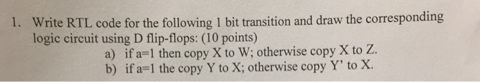 Solved Write RTL code for the following 1 bit transition and | Chegg.com