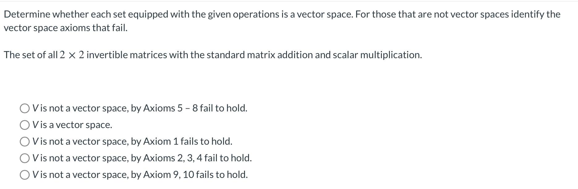 Determine whether each set equipped with the given | Chegg.com