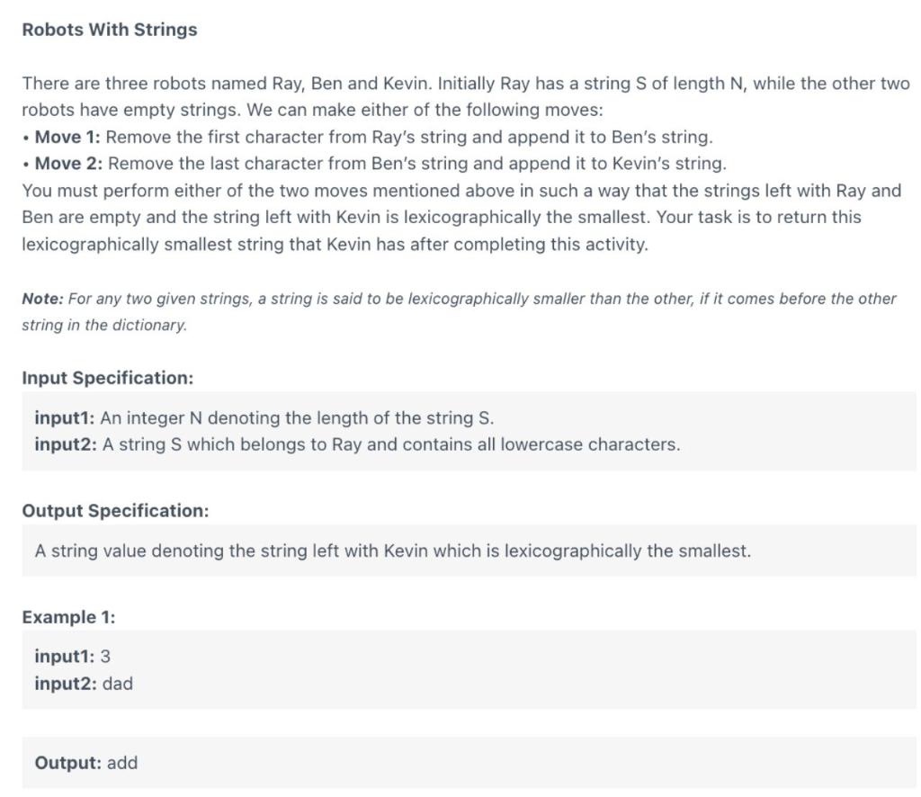 Solved Robots With Strings There are three robots named Ray, | Chegg.com