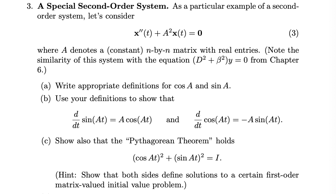 3. A Special Second-Order System. As a particular | Chegg.com