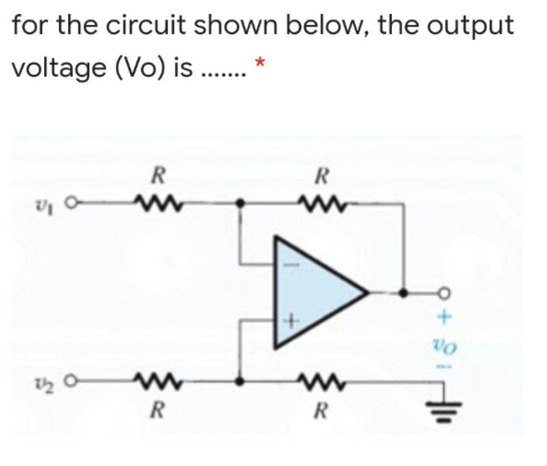 Solved for the circuit shown below, the output voltage (Vo) | Chegg.com