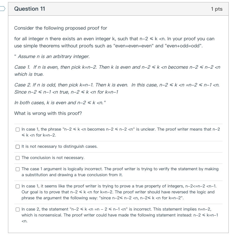 Solved Question 11 1 pts Consider the following proposed | Chegg.com