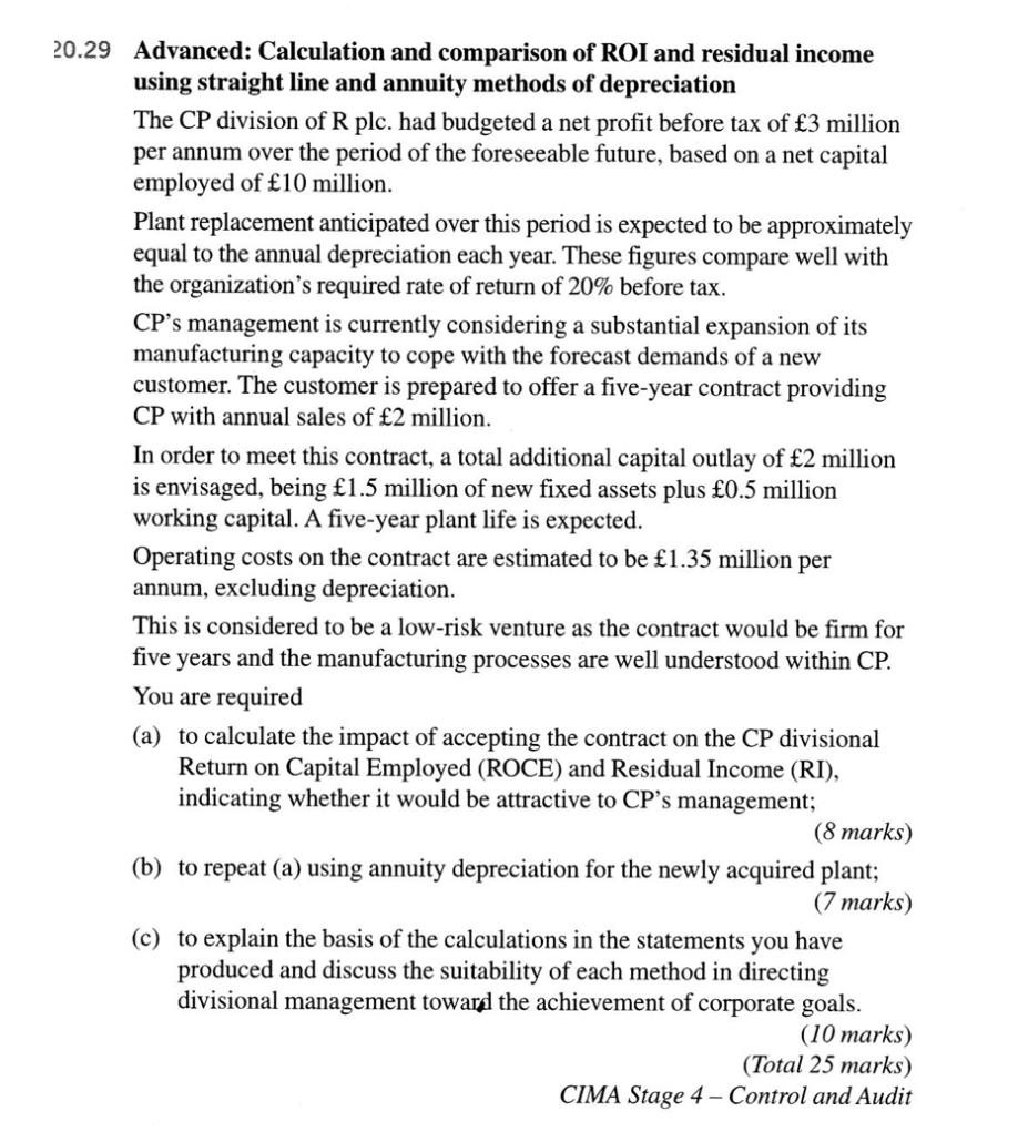 Solved Advanced: Calculation and comparison of ROI and | Chegg.com