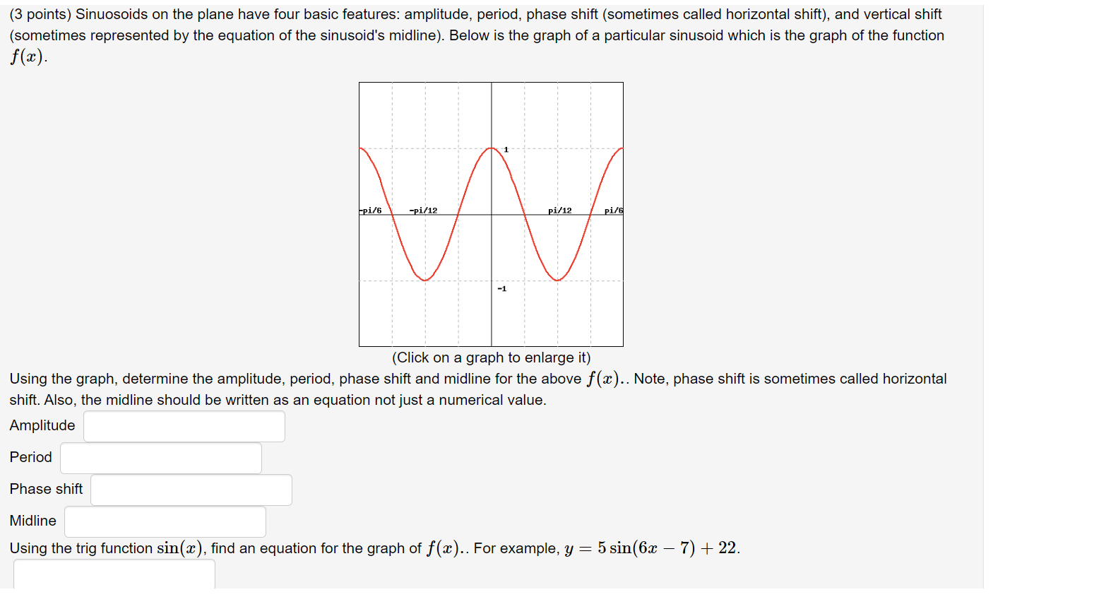 Solved ( 3 points) Sinuosoids on the plane have four basic | Chegg.com