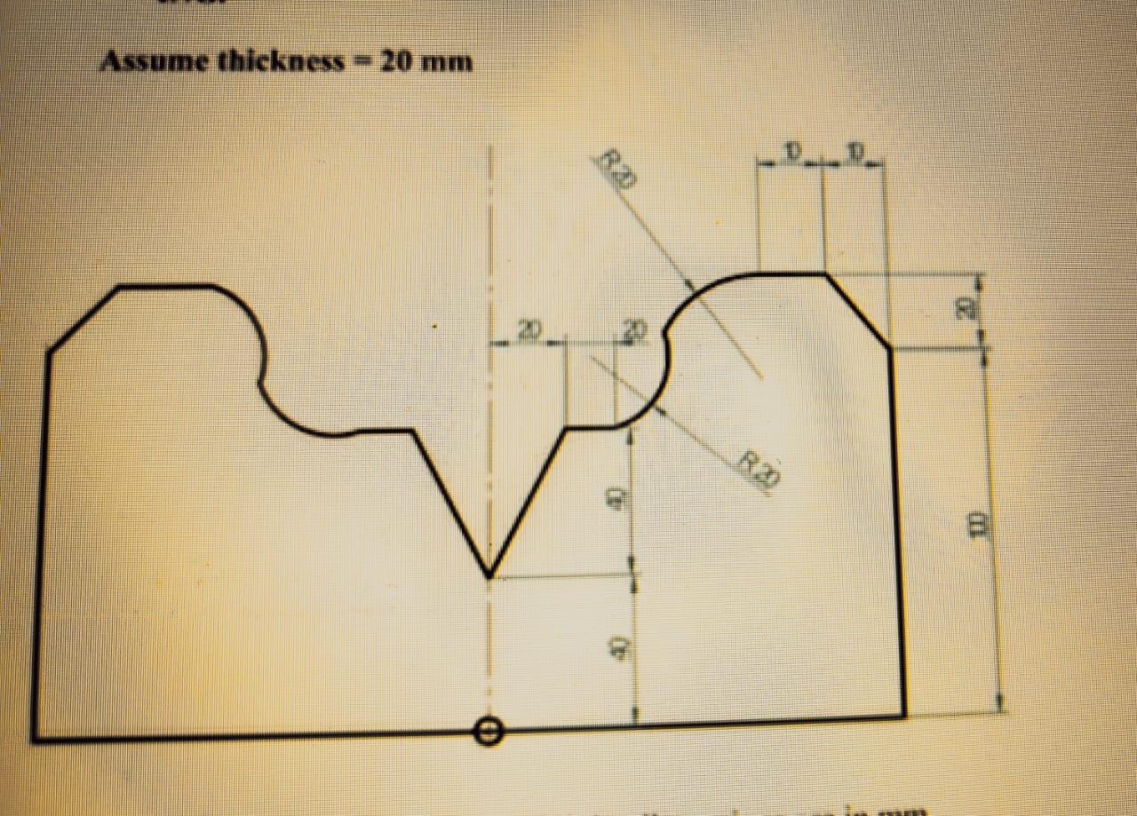 Solved Write A Milling Program For A Given Sketch Using 