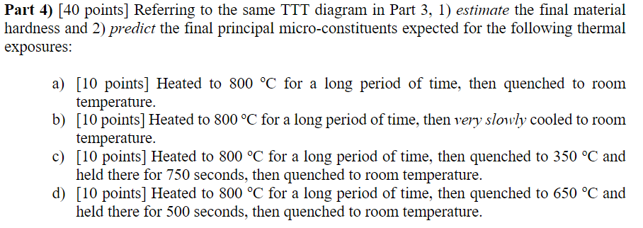 Solved Part 4) 440 points] Referring to the same TTT diagram | Chegg.com