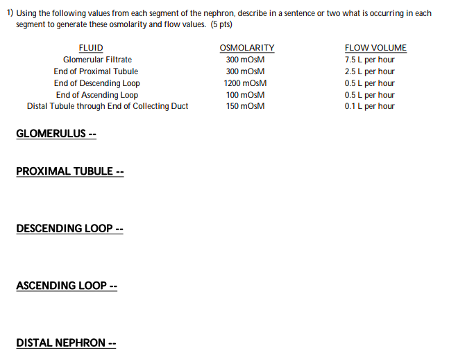 Solved 1) Using the following values from each segment of | Chegg.com