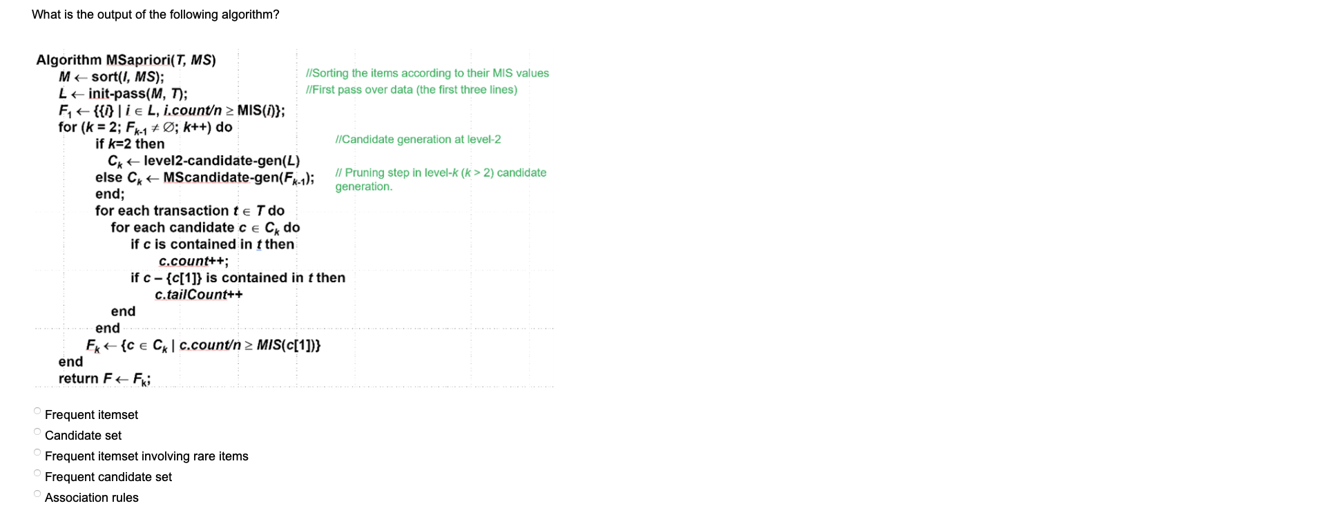 Solved What is the output of the following algorithm? | Chegg.com