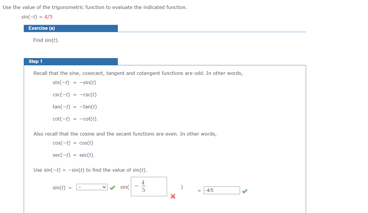 Solved Use the value of the trigonometric function to | Chegg.com