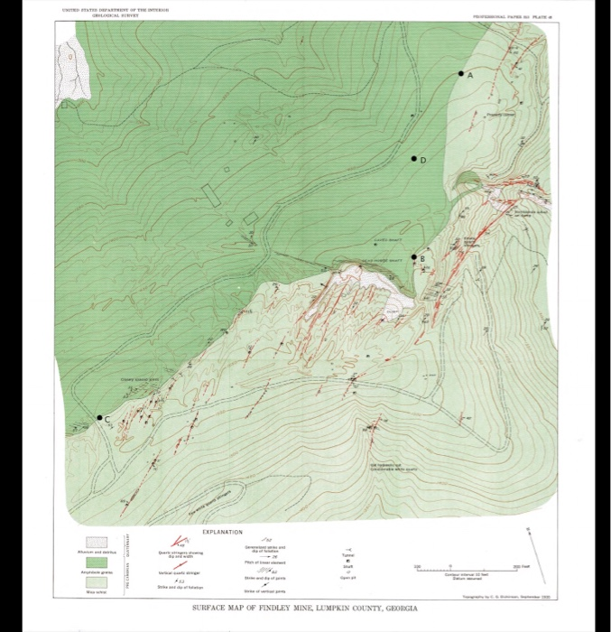 Solved 1. The map on the next page is of the Findley Mine, | Chegg.com