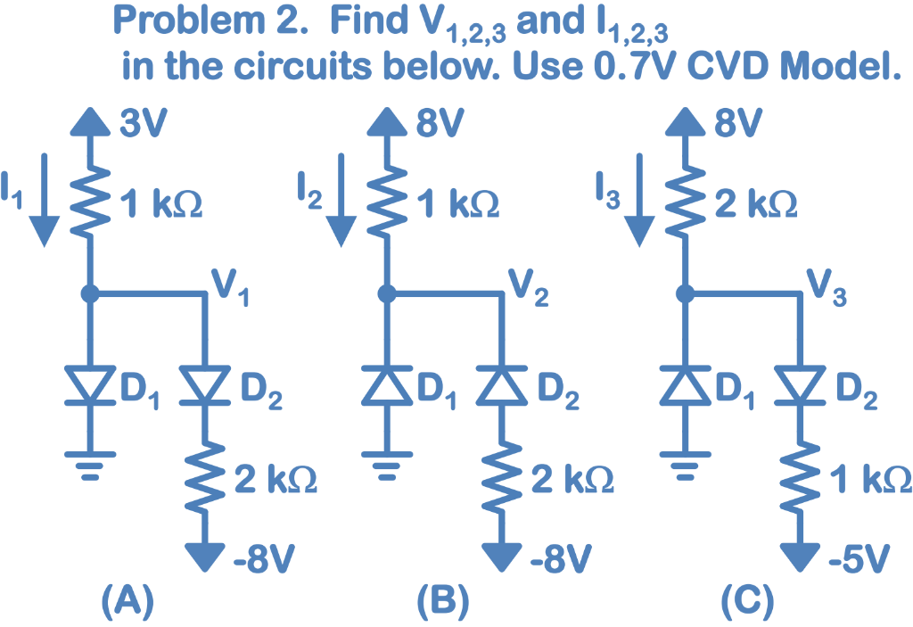 Solved Hi need help with diode circuit problem, thanks. For | Chegg.com