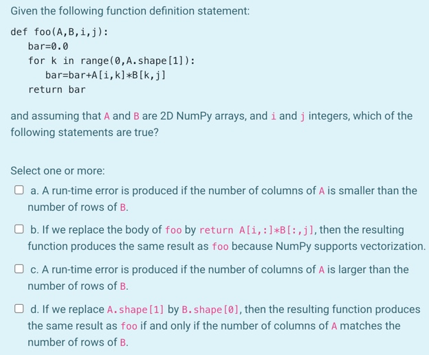 Solved Given the following function definition statement: | Chegg.com