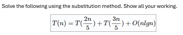 Solved Solve the following using the substitution method. | Chegg.com